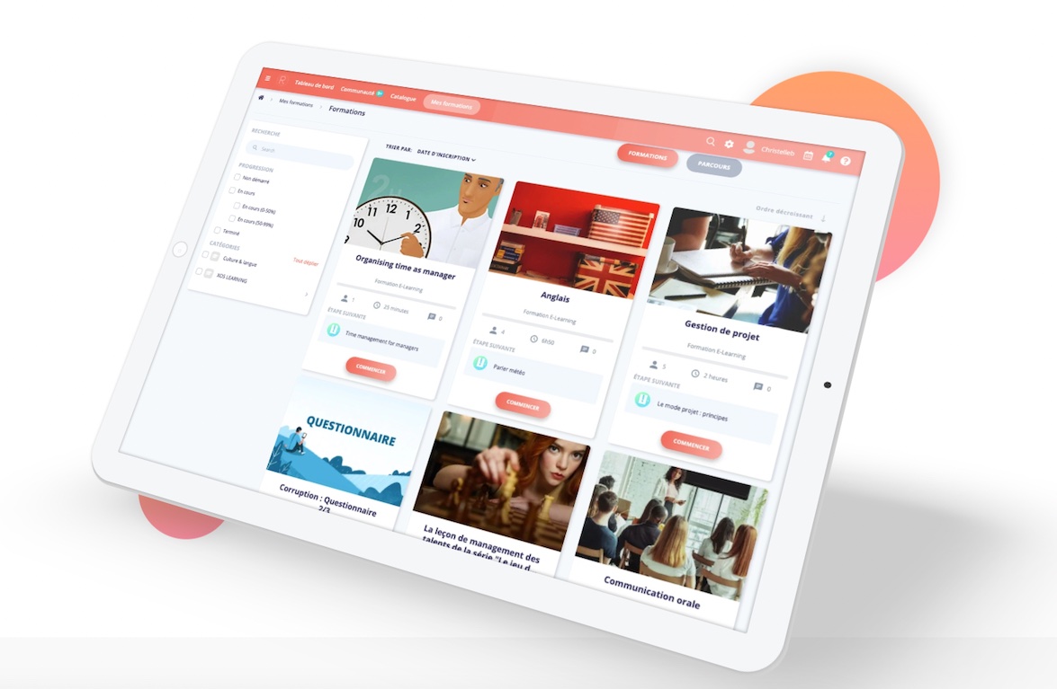 e-learning personnalisé pour organisme de formation